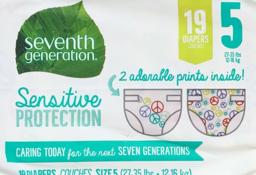 Seventh Generation Baby Diapers, Sensitive Protection, Size 5, 19 Count