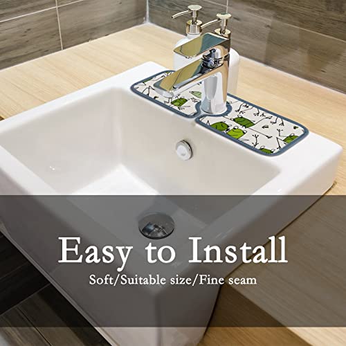 Absorbent Kitchen Faucet Mat 4 Pieces Funny Frogs Cute Animals Faucet Sink Splash Guard Bathroom Counter and RV,Faucet Counter Sink Water Stains Preventer