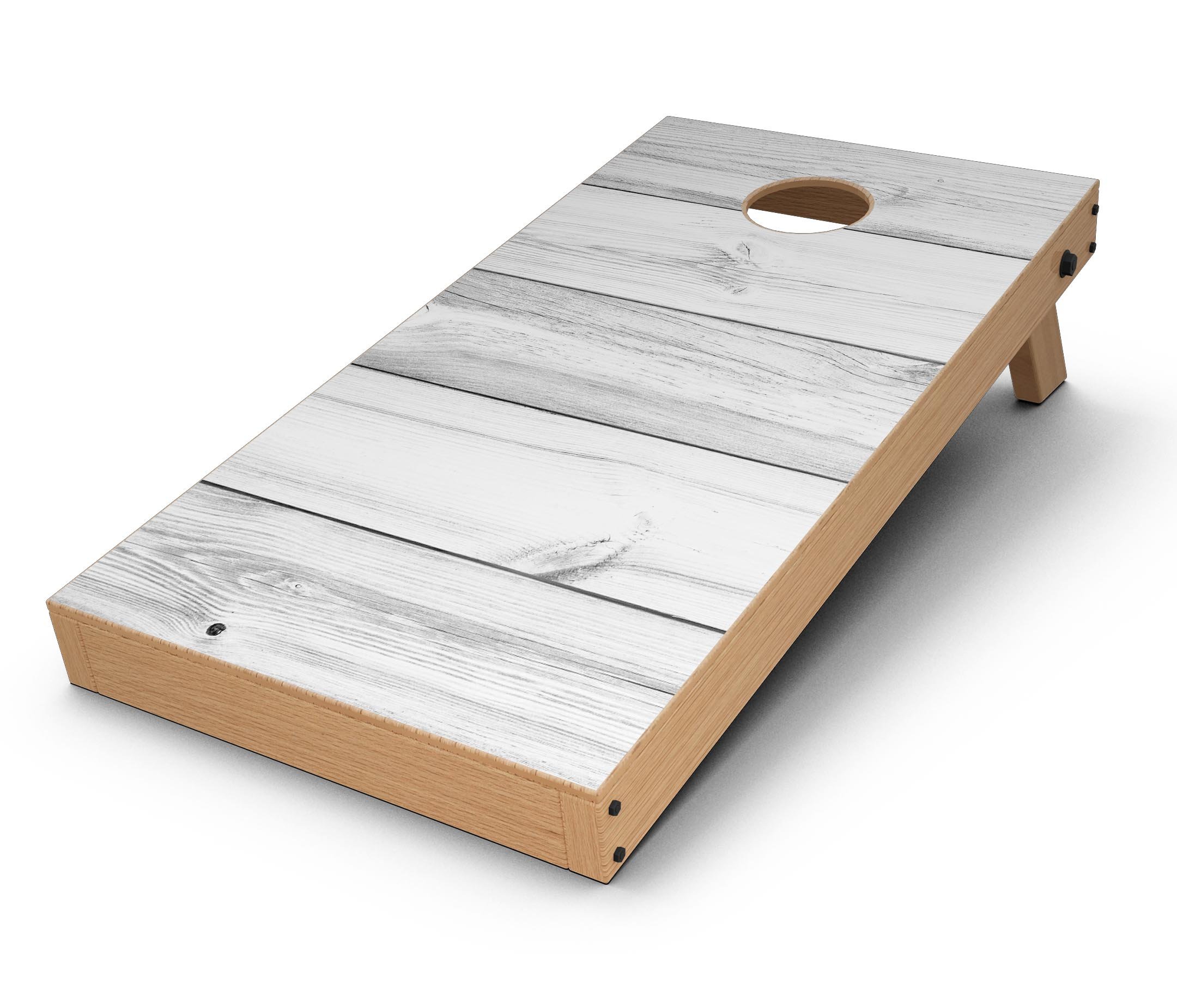Design Skinz Wood Skin Set for Cornhole (Skin Only) - White & Gray Wood Planks