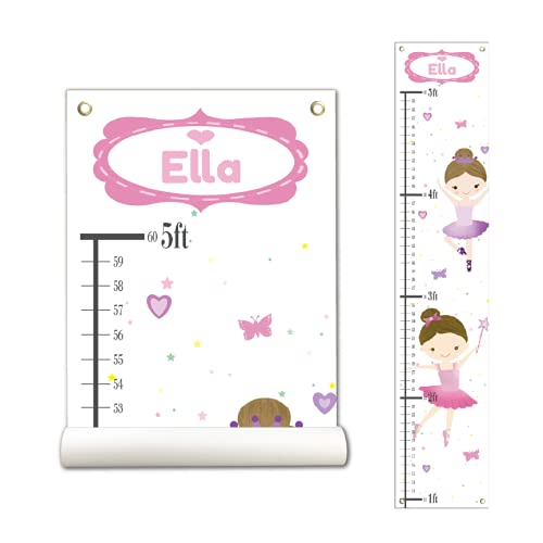 Personalized Kids Canvas Growth Chart, Height Chart, Growth Chart Banner, Ballerina