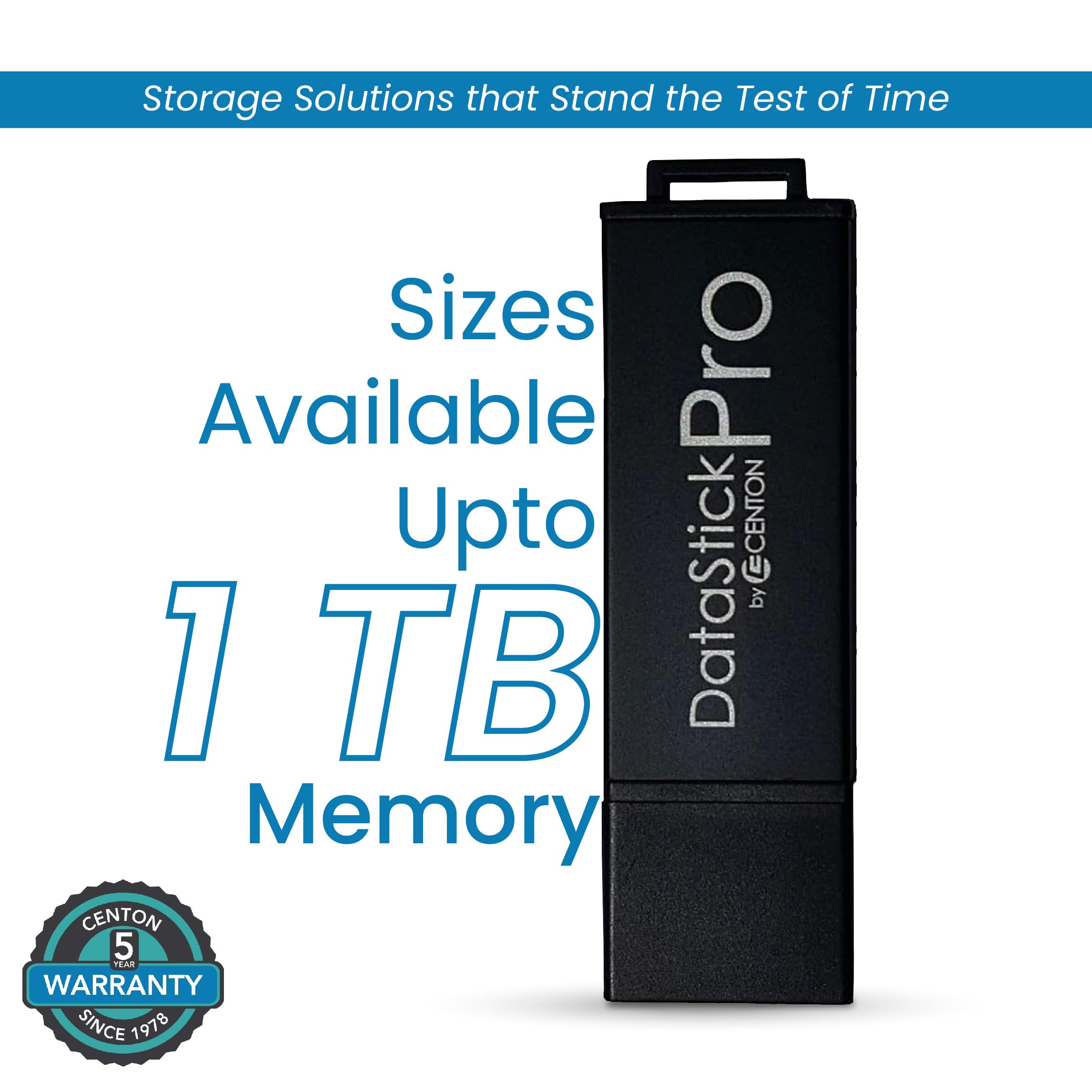 Centon Electronics MP Valuepack USB 3.2 Gen1 DataStick Pro Flash Drive, 32 GB, 5 USB Flash Drives, 5 Pack, Black