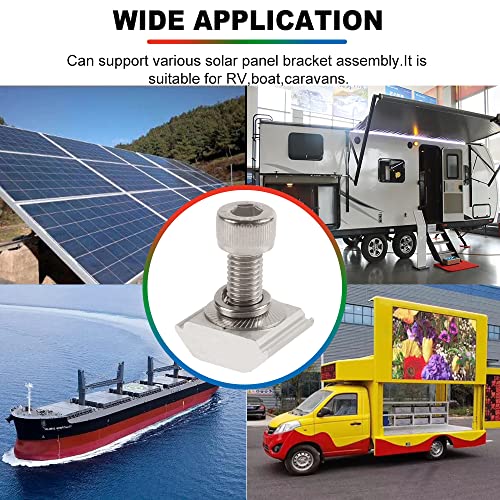 6 Sets Solar Panel Clamps Solar Mounting Brackets Metal Roof Mounting Bracket Screw for RV Boat Caravans Off Gird Installation,Set of 4 Units