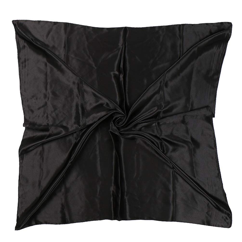35" Womens Large Satin Square Scarf Silk Feeling Hair Wrapping Gift Headscarf Scarves Black