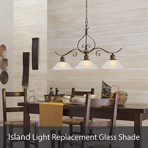 Aspen Creative 23514-11, Alabaster Replacement Glass Shade for Medium Base Socket Torchiere Lamp, Swag Lamp, Pendant and Island Fixture. 9-7/8" Diameter x 3-1/2" High.