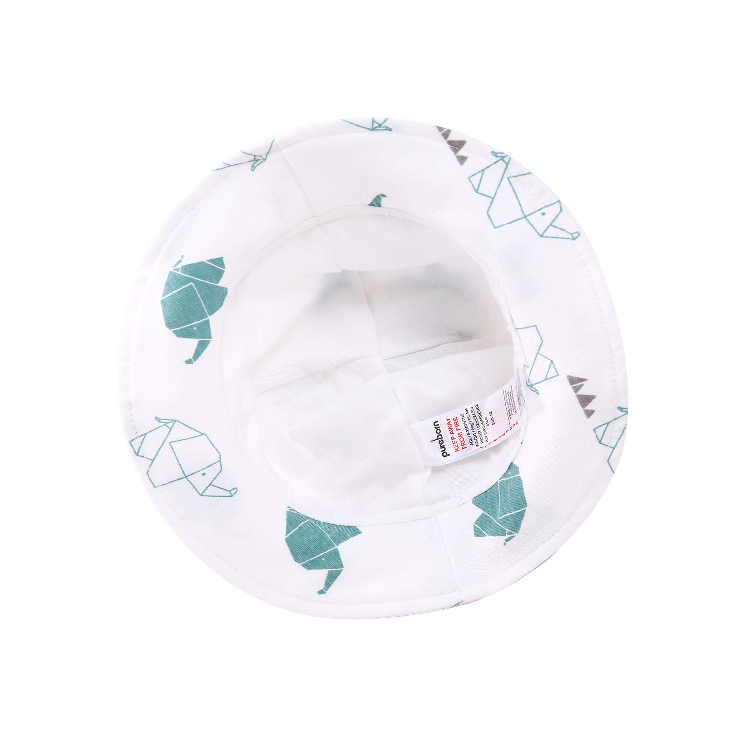 pureborn Baby Hat Newborns Boys Girls Spring Summer Sun Hats Bucket Breathable Cotton Elephant 0-3 Months