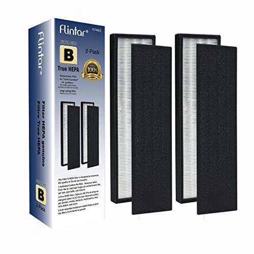 Flintar FLT4825 True HEPA Replacement Filter B, Compatible with GermGuardian Air Purifier AC4825 Series, AC4300BPTCA, AC4850PT, AC4900CA, CDAP4500BCA, Oransi Finn, 2-Pack