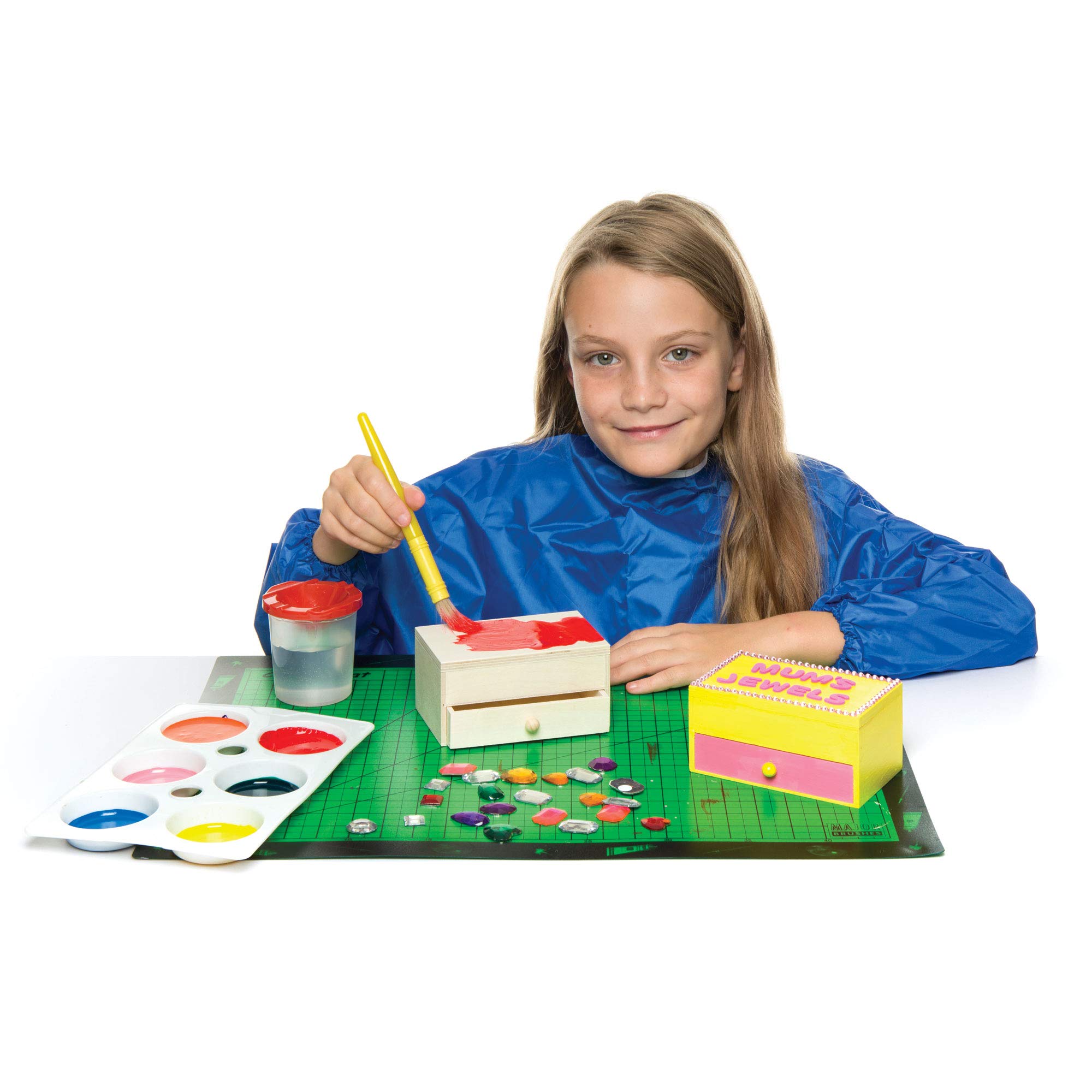 Baker Ross - AR143 Wooden jewelry Boxes Craft Project — Ideal for Kids' Arts and Crafts, Gifts, Keepsakes and More (Pack of 2)