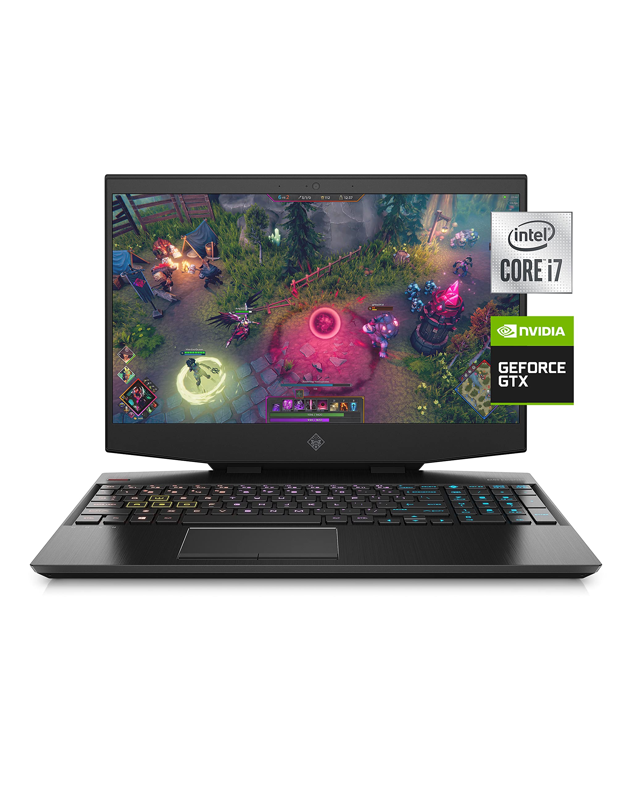 OMEN 15 Gaming Laptop, NVIDIA GeForce GTX 1660 Ti, Intel Core i7-10750H, 8 GB DDR4 RAM, 512 GB PCIe NVMe SSD, 15.6" Full HD, Windows 10 Home, RGB Keyboard (15-dh1020nr, 2020 Model)
