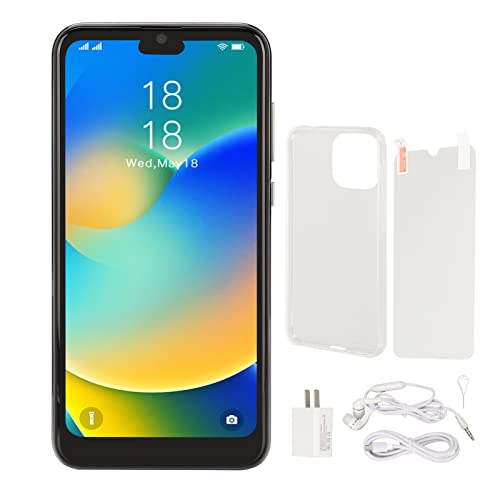 6.1 Inch Face Recognition Phone 6800mAh I14 Pro Phone 4GB 32GB Black Front 8MP Rear 16MP for Work Use (US Plug)