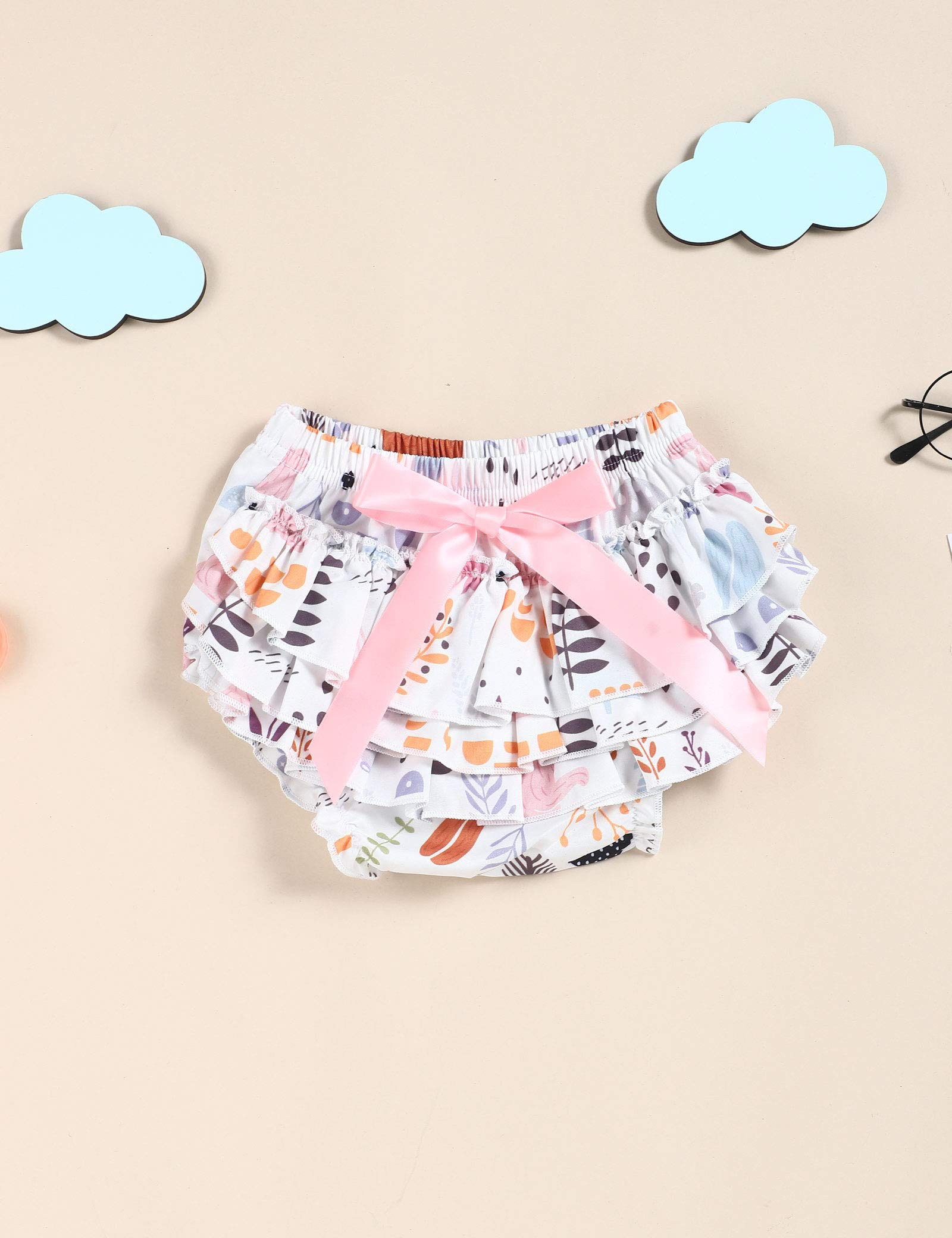 My 1st Easter Outfit Newborn Baby Girl Bunny Letters Romper Ruffle Floral Shorts set (Pink, 0-3 Months)