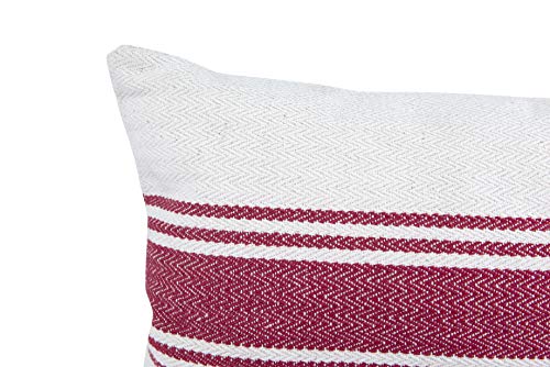 Creative Co-Op Cotton Canvas Red Stripe Pillow (Pack of 1)