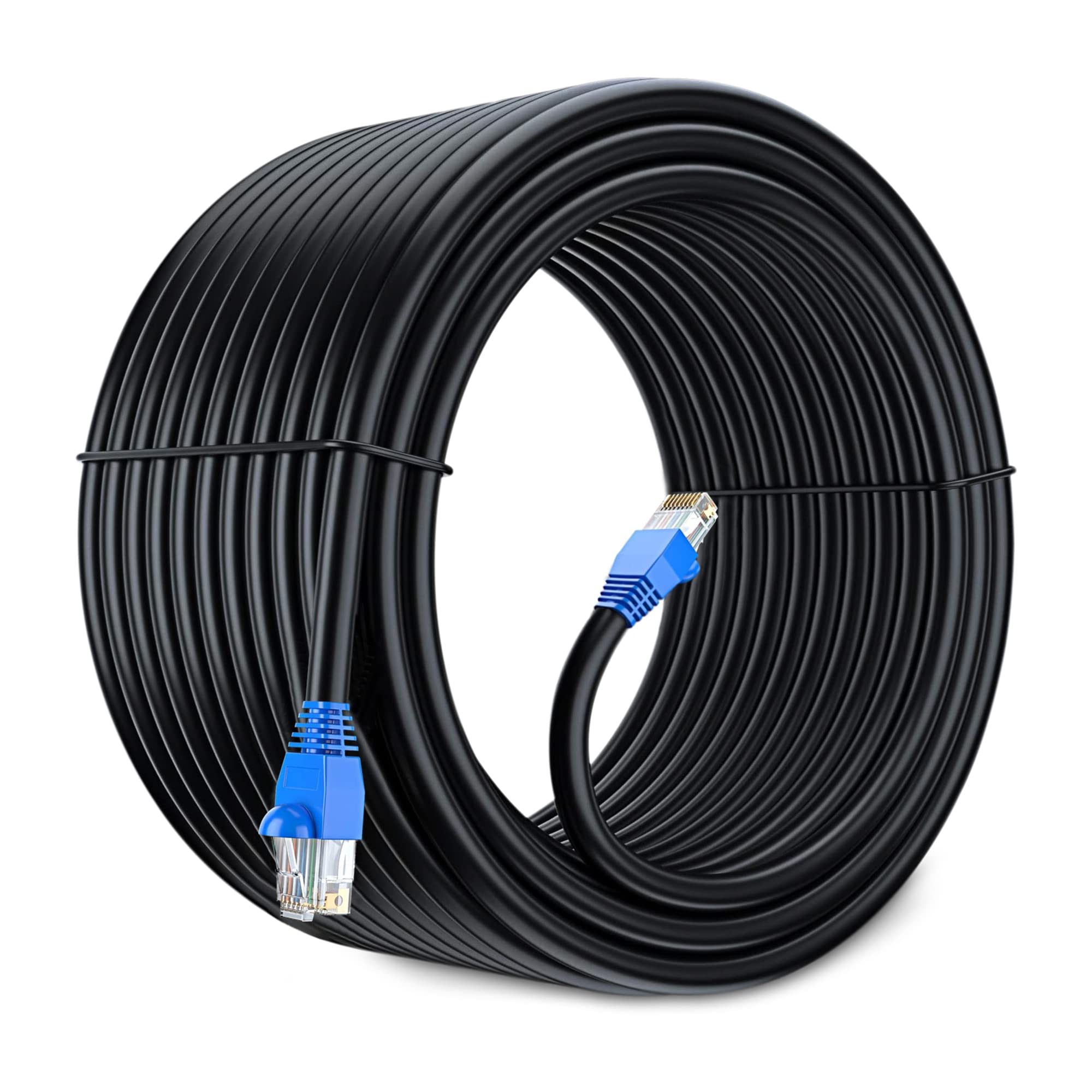 Aurum Cables Cat6 Ethernet Cable for Gaming 250 ft RJ45 550 Mhz, Heavy Duty Waterproof Copper Indoor Outdoor Shielded LAN Cable Direct Burial Zero Lag Network Patch, Compatible with PC Router Modem TV
