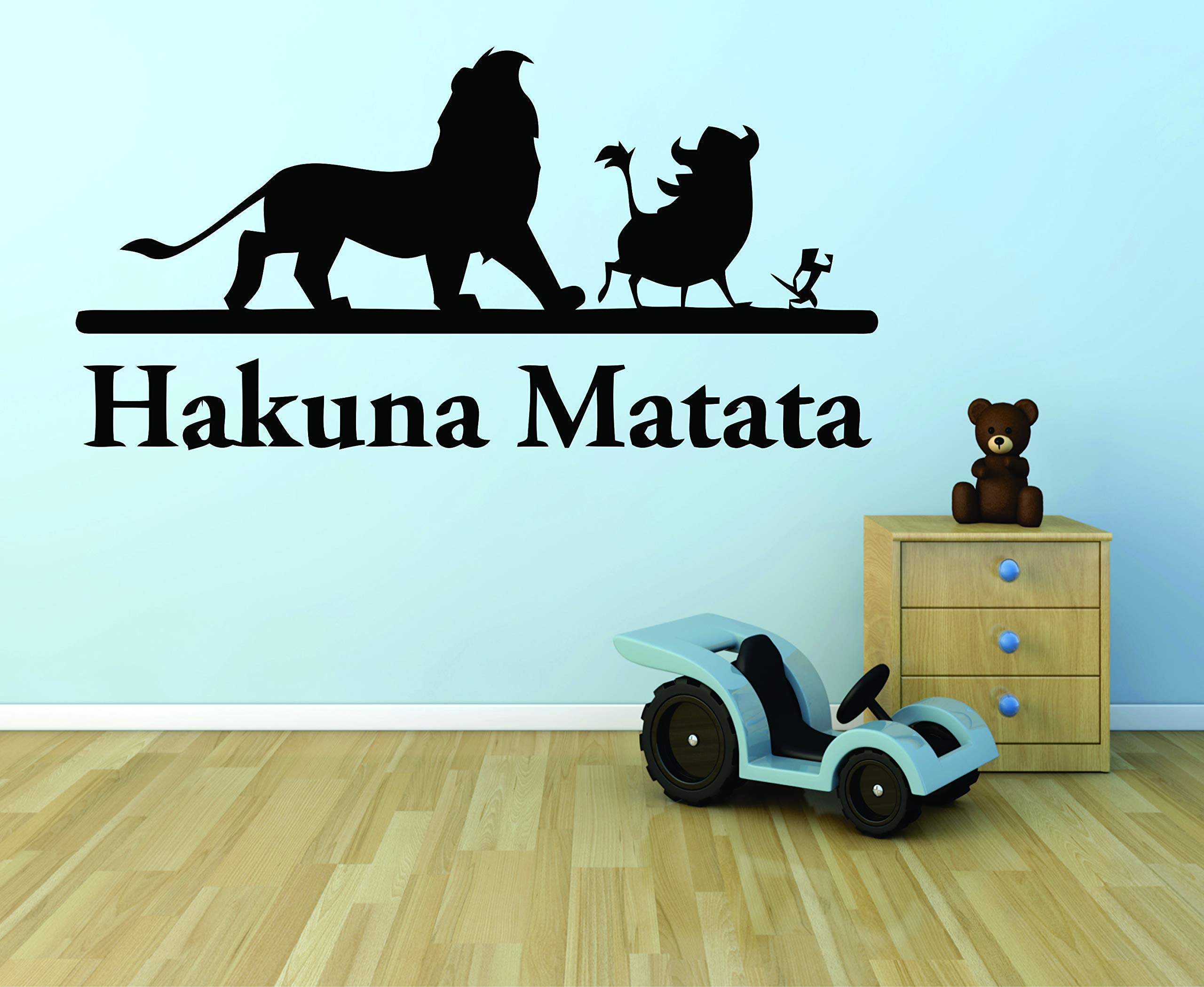 Wall Decals for Kids Rooms Hakuna Matata Designs Decor Lions Boys Boy Childrens Creative Animated Vinyl Decal Removable Stickers for Bedrooms Artwork Size 20x40 inch