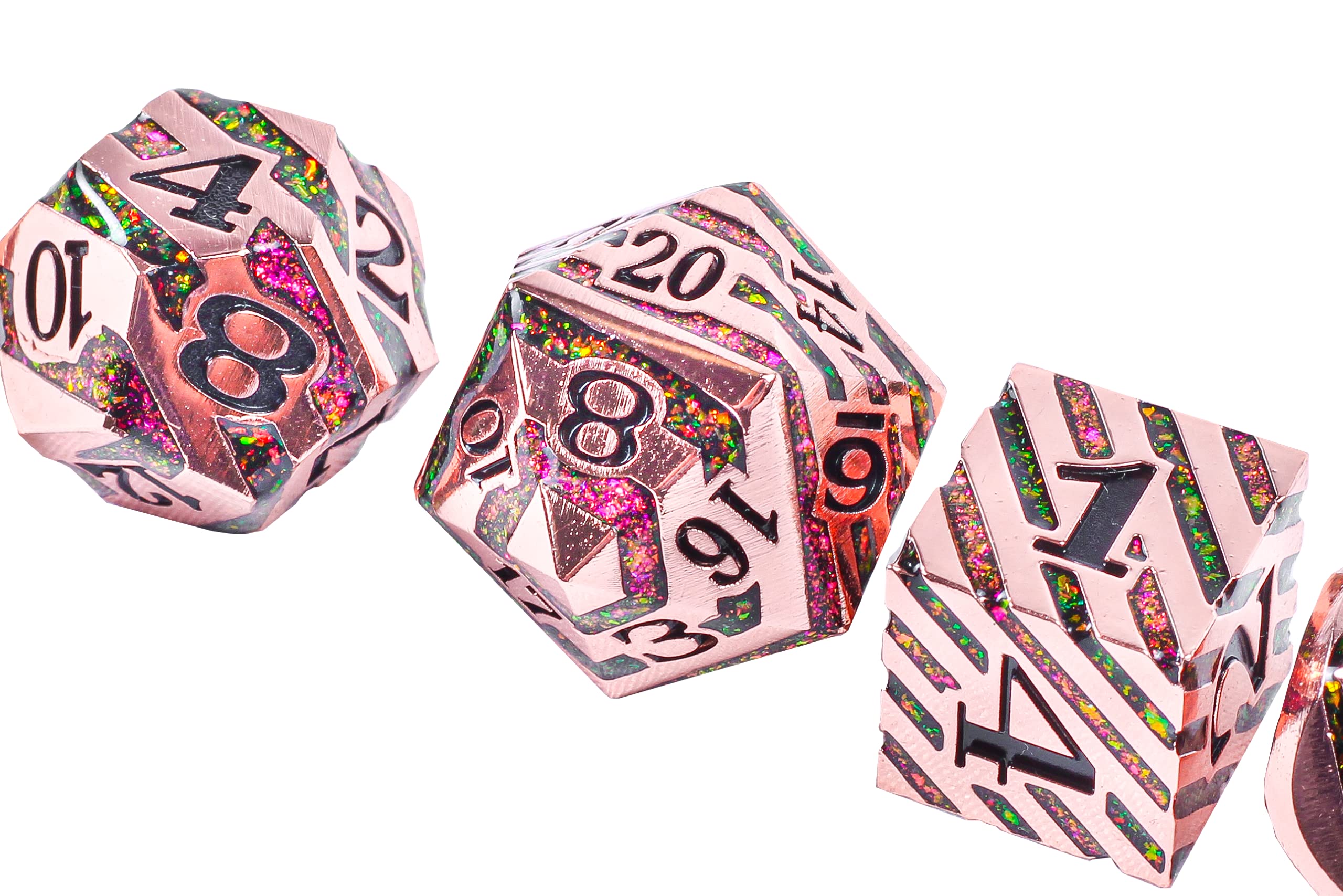 Copper Vein of Magic DND Metal Dice Set for Dungeons and Dragons Gifts, D&D, D and D, Pathfinder, Accessories, D20, Polyhedral, Resin Dice, Metal, Dice Tray, Tower, Bag, Box