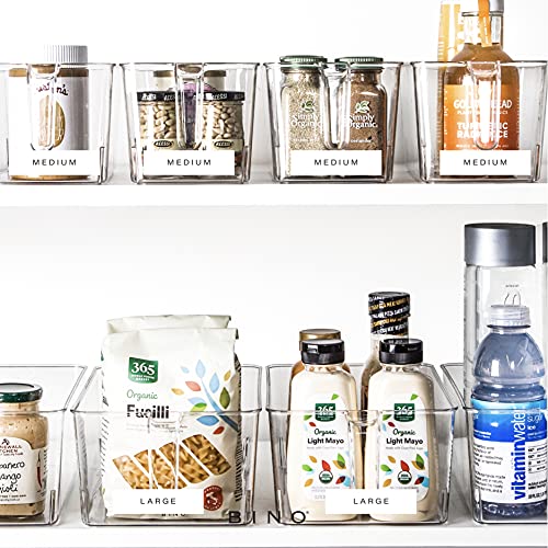 BINO | Plastic Storage Bins, Medium - 24 Pack | THE HOLDER COLLECTION | Multi-Use Organizer Bins | Built-In Handles | BPA-Free | Pantry Organization | Home Organization | Fridge Organizer | Freezer Organizer