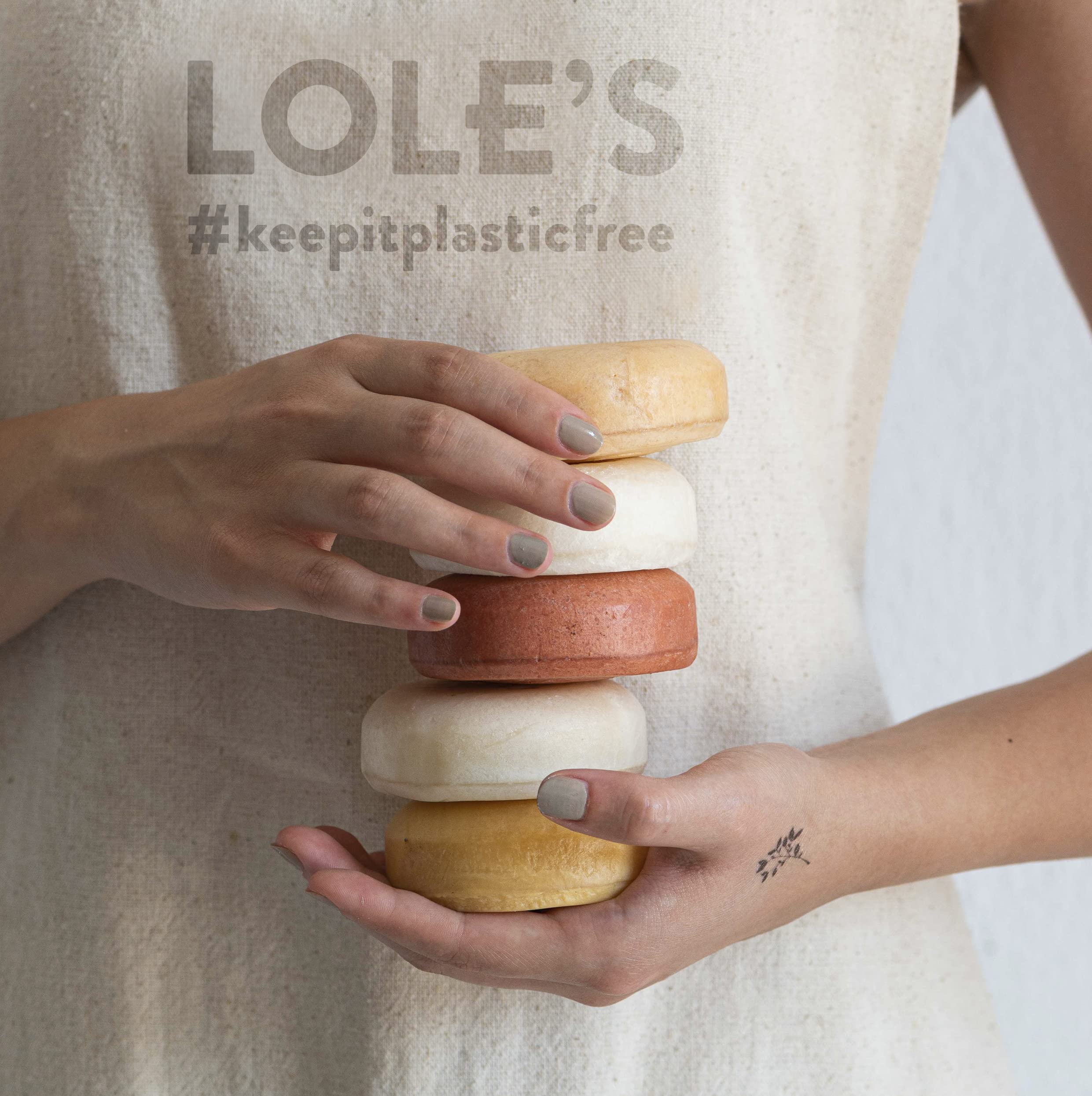 LOLE'S Shampoo Bar and Conditioner, 2in1 with Coconut Oil for Normal Hair, Volume & Strength, 99% Natural Origin, Sustainably Sourced, 3.5Oz