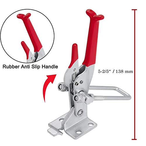 Accessbuy Self-Lock Large Toggle Latch, 2000Lbs Holding Capacity, Adjustable U-Bolt Heavy Duty Toggle Latch Clamp for Machine,Smoker lid,Tire Carrier and More (7.87 inch)
