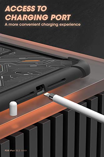 Mumba Ops Case for New iPad 9th/8th/7th Generation 2021/2020/2019, [Built-in Screen Protector] [Kickstand] [Pencil Holder], Full-Body and Drop-Proof Cover for iPad 10.2 inch, Cyberpunk Style