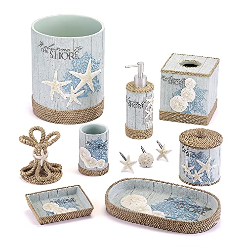 Avanti Linens - Wastebasket, Decorative Trash Can, Coastal Inspired Bathrom Decor (Beachcomber Collection)