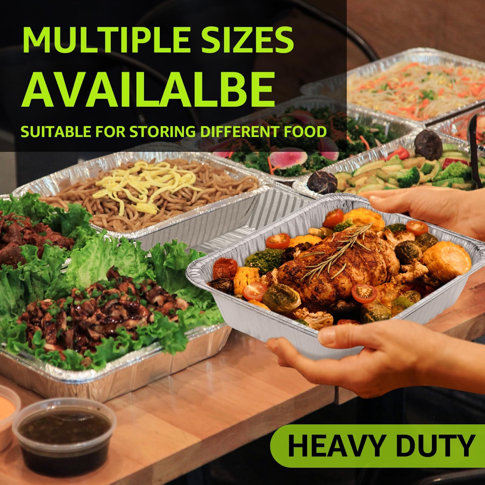 biocean Aluminum Pans with Lids 9x13 Inch 25 Pack, Extra Heavy Duty 25 Foil Pans and 25 Foil Lids for Prepping Food, Storing Heating, Cooking, Baking, Roasting