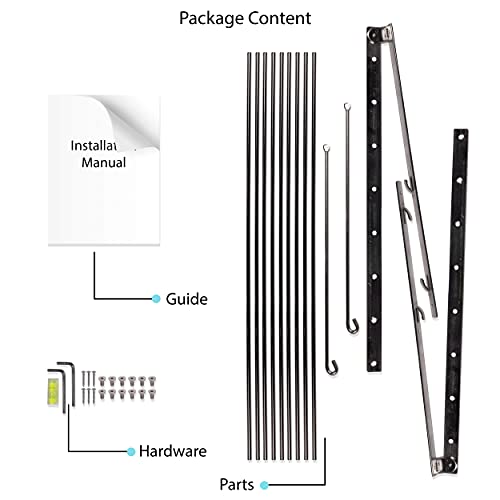 brightmaison Wall Mount Clothes Drying Rack & Laundry Room Organizer, 6.5 Yards Drying Capacity Stainless Steel Silver Laundry Rack