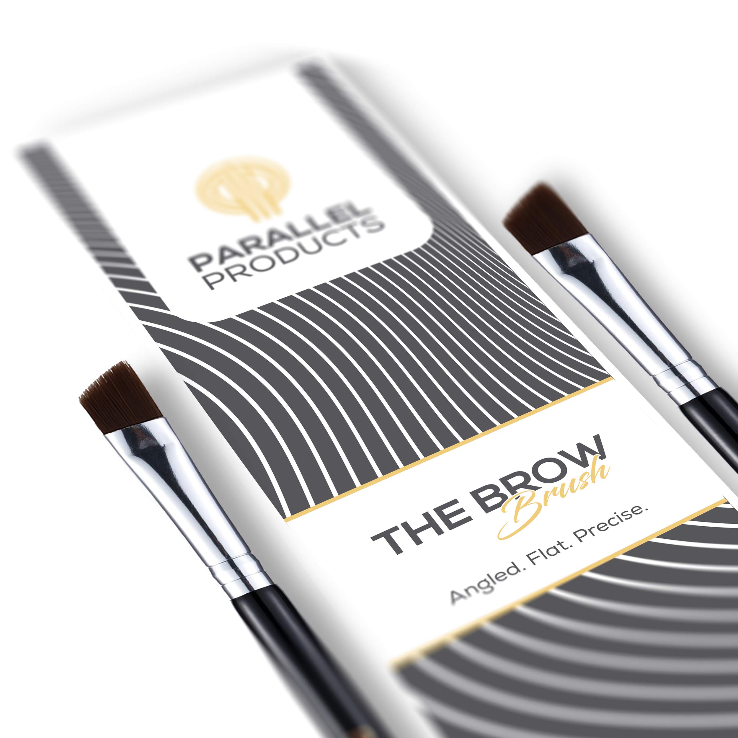 Parallel Products - The BROW Brush - (2 Pack) Premium Angled Eyebrow Brush for Powder, Henna, Cream, Tint, Makeup, Gel, Lamination and Wax