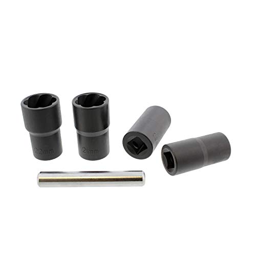ABN Twist Socket Set Lug Nut Remover Extractor Tool - 5 Piece Metric Bolt and Lug Nut Extractor Socket Tools