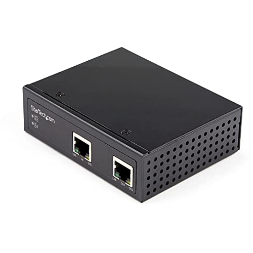StarTech.com Industrial Single Port Gigabit PoE Extender - 60W 802.3bt PoE/PoE+/ PoE++ - 100m/ 330ft - Power Over Ethernet Network Range Extender - IP-30 - -40C to +75C, TAA
