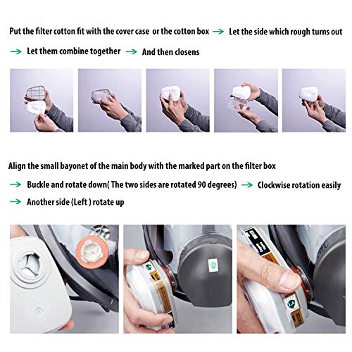 6001 Filter Cartridges for Respirator - Gas Organic Vapor Chemical Cartridge Filter Compatible with 6200,6800,7502,Respirator (6001 Filter Cartridges)