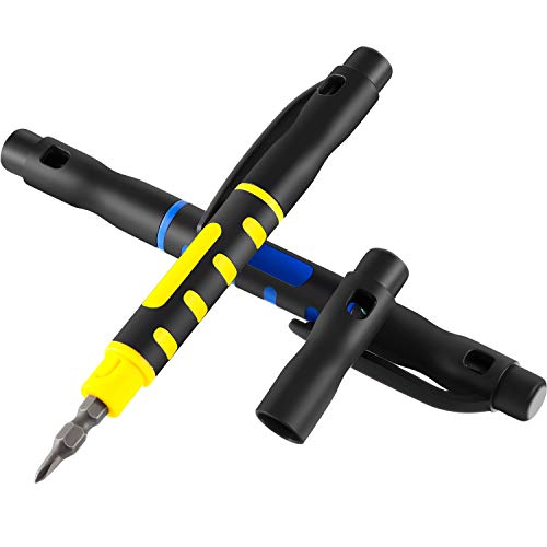 4 Pieces Pocket Screwdriver 4 in 1 Pen Screwdriver Multipurpose Portable Screwdriver Crossing Flathead Screwdriver for Repairing