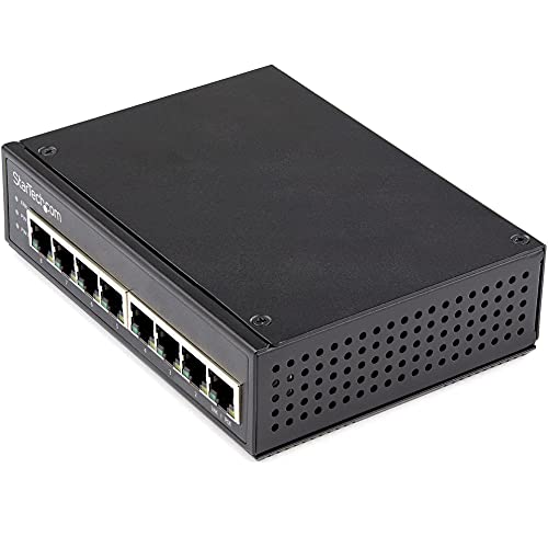 StarTech.com Industrial 8 Port Gigabit PoE Switch - 30W - Power Over Ethernet Switch - GbE PoE+ Unmanaged Switch - Rugged High Power Gigabit Network Switch IP-30/ -40C - 75C, TAA (IESC1G80UP)