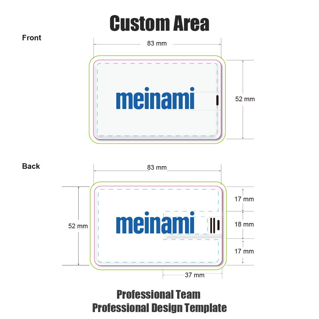 MEINAMI Customized Credit Card USB Flash Drive Thumb Drive Personalized Memory Stick 32GB 50 Pack