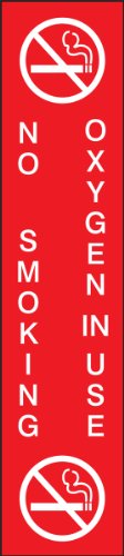 Accuform "No Smoking - Oxygen in Use Magnetic Vinyl Patient Care Sign", 9" x 2", MGS131