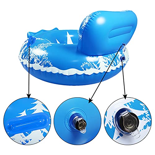45 Inch Durable Large Inflatable Snow Sled with Reinforced Handle Heavy Duty Snow Scene Sledding for Teenagers and Adults (Blue, 45in)