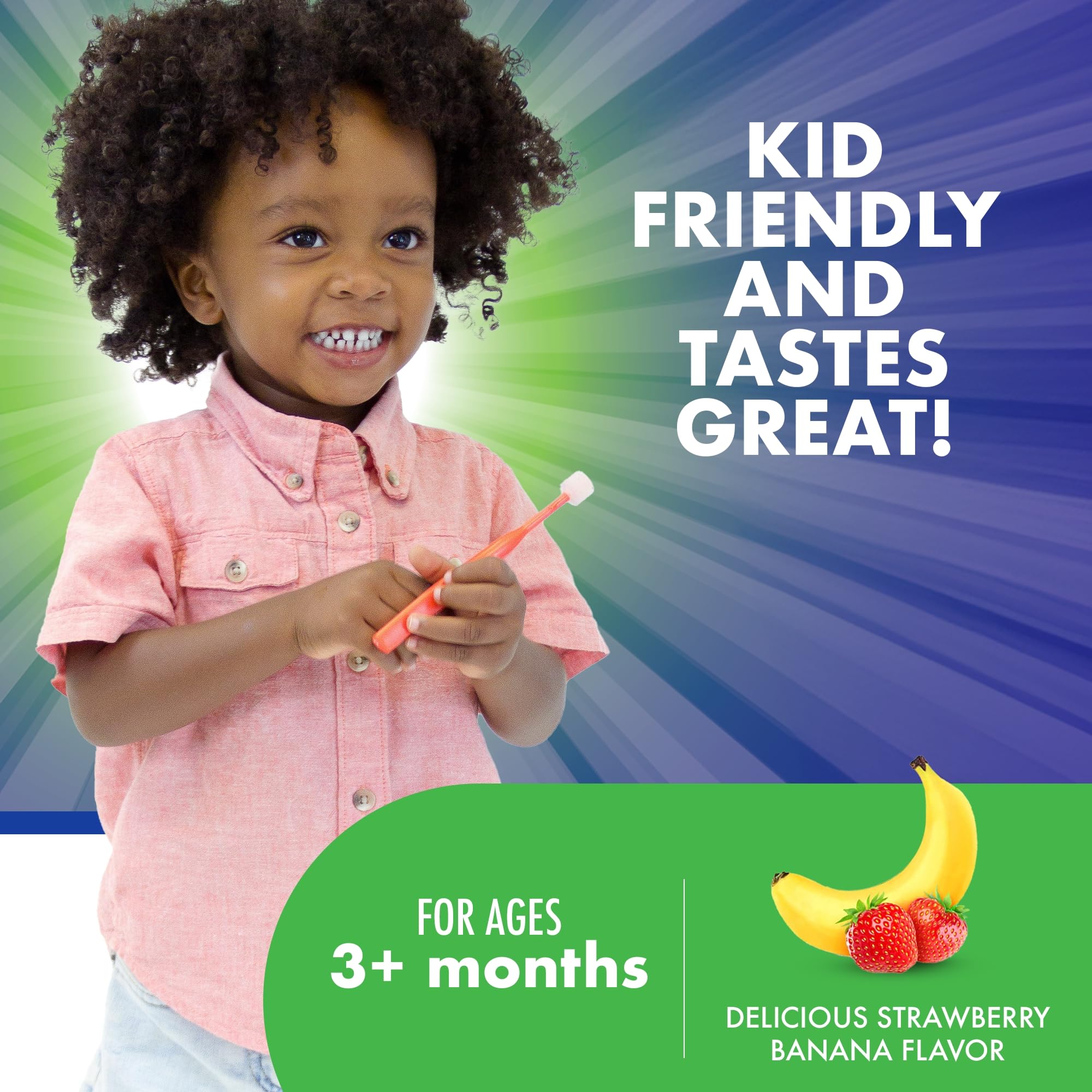 Brilliant Oral Care Kids Fluoride Free Toothpaste, Spry Gel with Xylitol, Strawberry Banana Flavor for Ages 3+ Months, 2 fl oz, 1 Pack