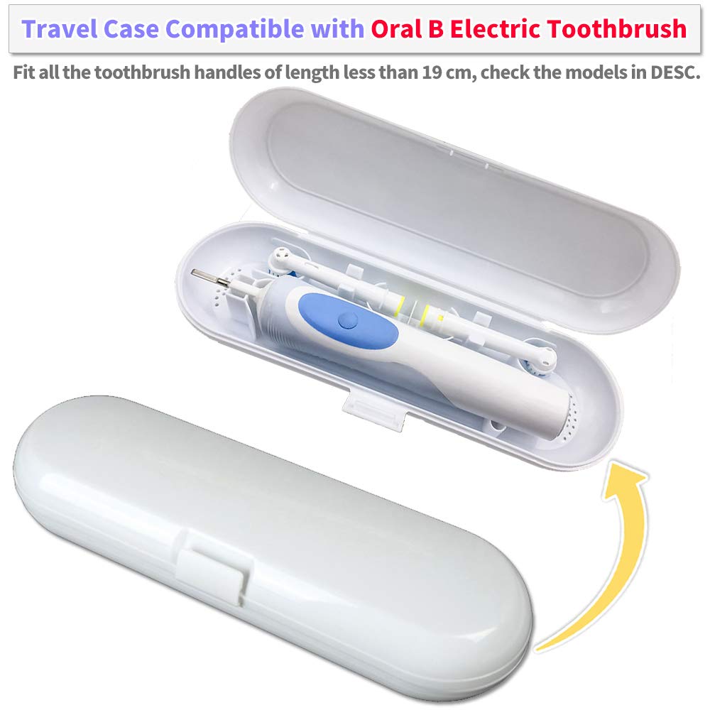 Electric Toothbrush Travel Case for Oral-B Toothbrushes - 4 Pcs Toothbrush Head Covers Compatible with Oral B Electric Toothbrush Heads (White)