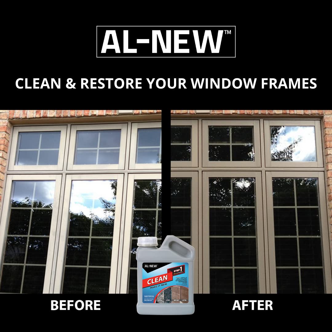 AL-NEW Step 1 Clean | Cleaning Solution for Outdoor Patio Furniture, Garage Doors, Window Frames, Exterior Lights & Fencing (16 Ounce)