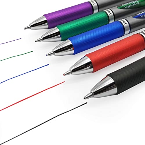 Energel BL80 Retractable Liquid Gel Ink Rollerball Pen - 1.0mm - Violet - Pack of 5