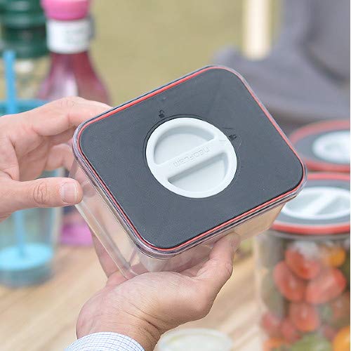 Neoflam Airtight Smart Seal Food Storage Container (Set of 3, Rectangle) | Crystal Clear Body | Modular, Stackable, Nestable Design | Easy to Clean, BPA Free (1.75 L, 59 oz)