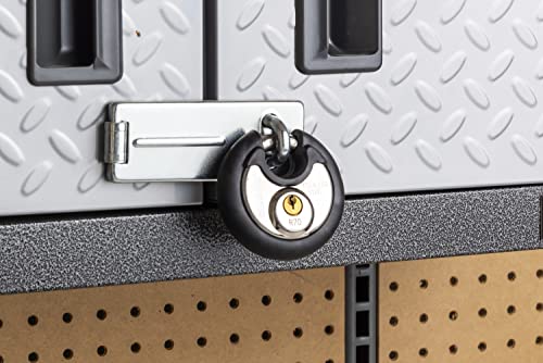 BRINKS Heavy Duty Padlocks & Keys 4 Pack 70mm Stainless Steel Keyed Alike Commercial Discus Keyed Lock for Storage Shed Garage Locker Sliding Doors Cabinets & More Round with Boron Shackle, Black