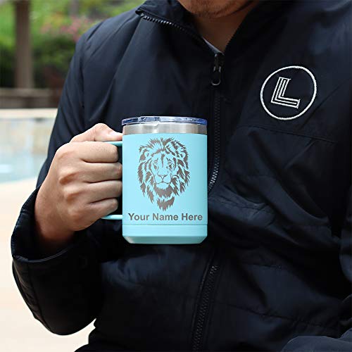 LaserGram 15oz Vacuum Insulated Coffee Mug, Flag of Puerto Rico, Personalized Engraving Included (Light Blue)