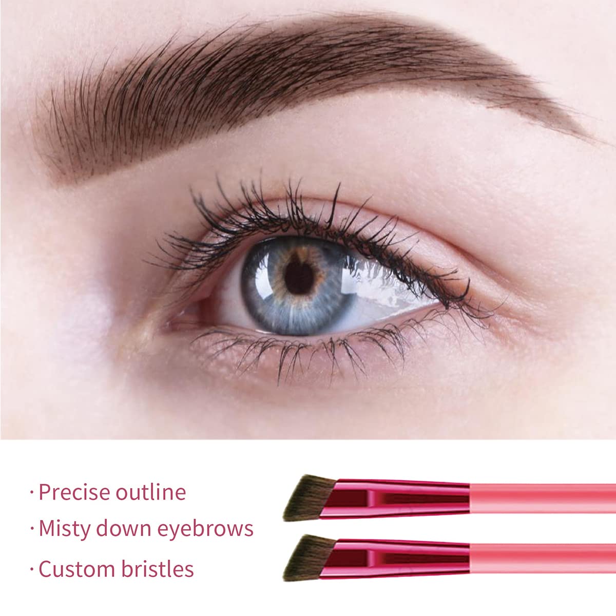 4D Hair Stroke Brow Stamp Brush, Eyebrow Hair Stroke Brush, Realistic Hair Stroke Eyebrow Brush (light brown)