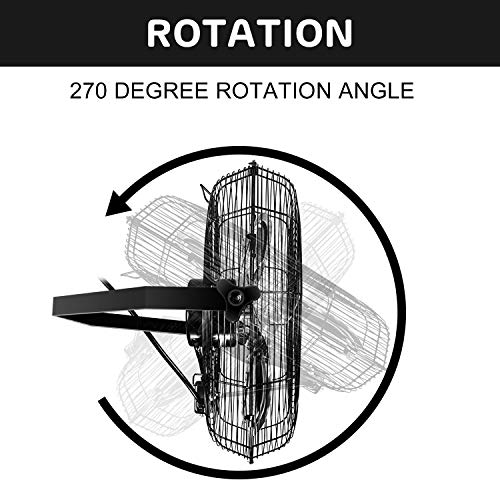 Simple Deluxe 18 Inch Industrial Wall-Mount Fan, Black