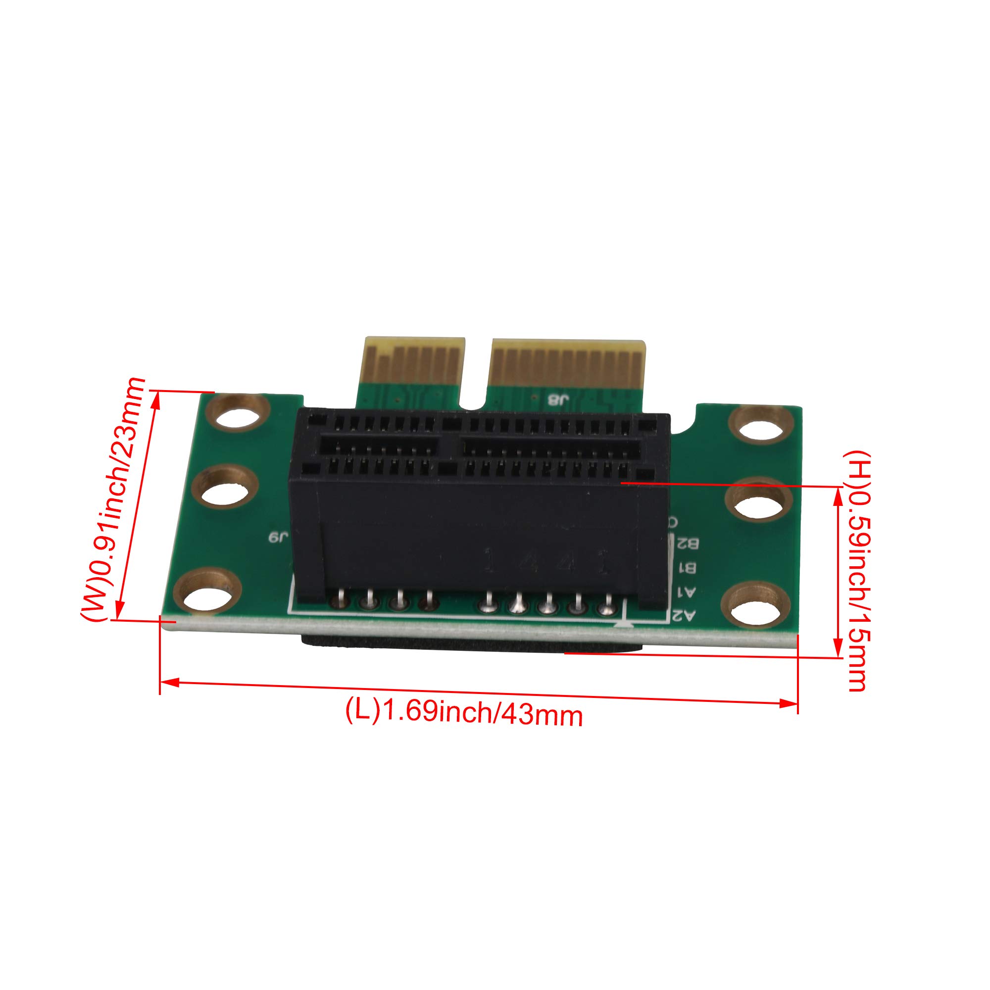 RDEXP PCI-Express 1X Riser Card 90 Degree Right Angle Riser Adapter Card
