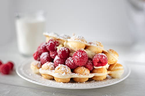 Bubble Waffle Maker- Electric Nonstick Hong Kong Egg Waffler Iron Griddle w Ready Indicator Light- Ready in under 5 Mins- Recipe Guide Included Make Homemade Ice Cream Cones Summer Pool Party Treat