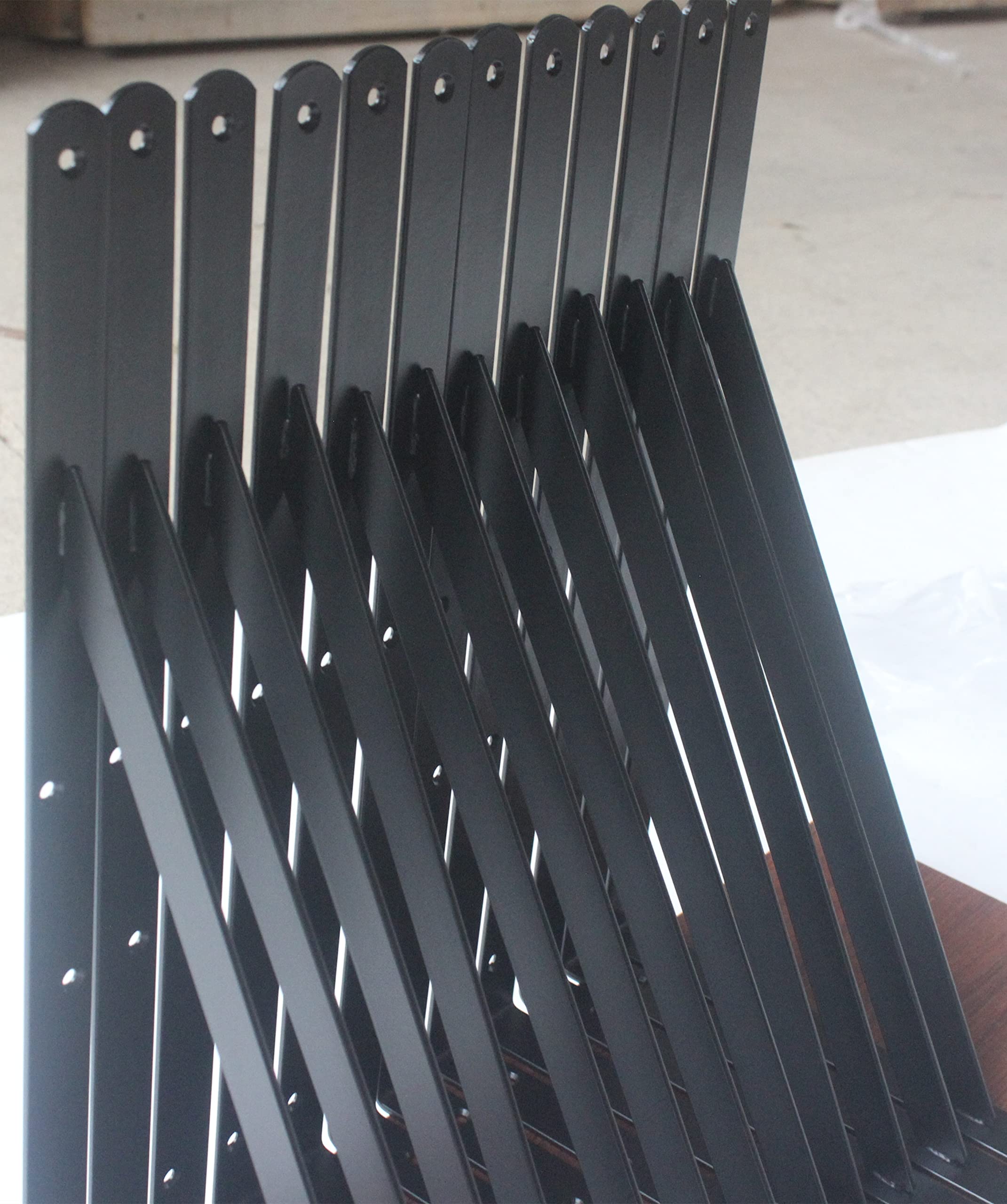 20 Pack L22" x H 12" Black Heavy Duty Shelf Brackets with Screws Metal Shelf Brackets Shelf Support Angle Brackets for Shelves L Brackets Heavy Duty Floating Shelf Brackets