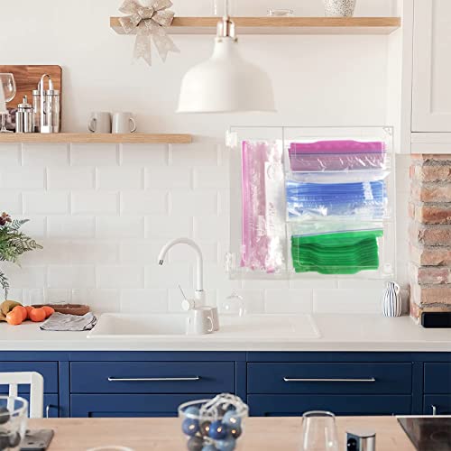 AXISNA Ziplock Bag Storage Organizer, Baggie Bags Drawer Organizer & Plastic Food Storage Bags Holder,Acrylic Baggie Organizer,Compatible with Gallon, Quart, Sandwich, Snap, Freezer, Slider Bags (Clear)