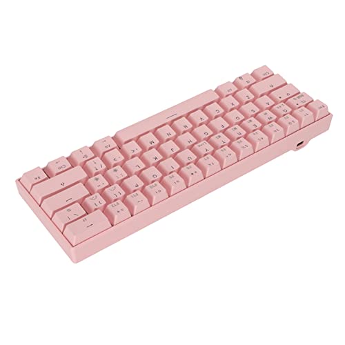 Kafuty-1 Mechanical Gaming Keyboard 60%, 61 Keys RGB Backlit Mini Ergonomic Wireless/Wired Bluetooth Keyboard, for PS4 PC Mac Gamer, Typist, Travel (Green axis)