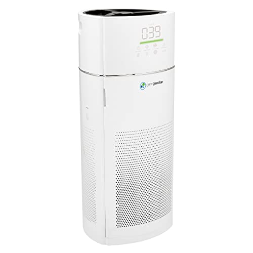 Germ Guardian Hi-Performance Console Air Purifier with HEPA Filter, Air Quality Sensor, 3 Speeds, Timer for Large Rooms, 28", White, AC9400W