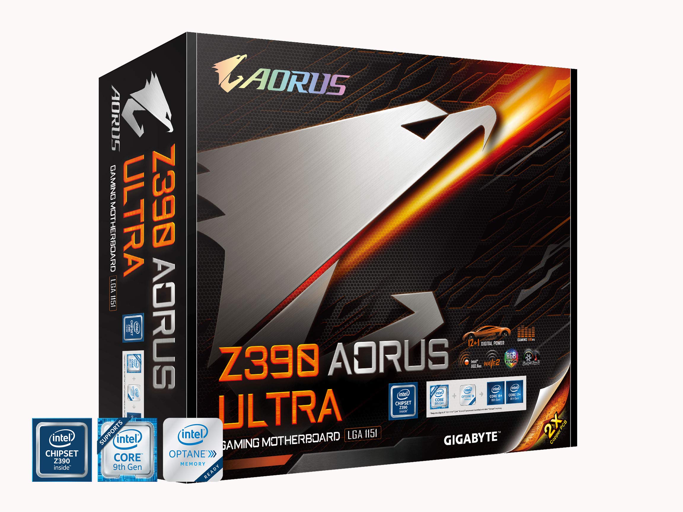 GIGABYTE Z390 AORUS ULTRA (Intel LGA1151/Z390/ATX/3xM.2 Thermal Guard/Onboard AC Wi-Fi/RGB Fusion/Gaming Motherboard)